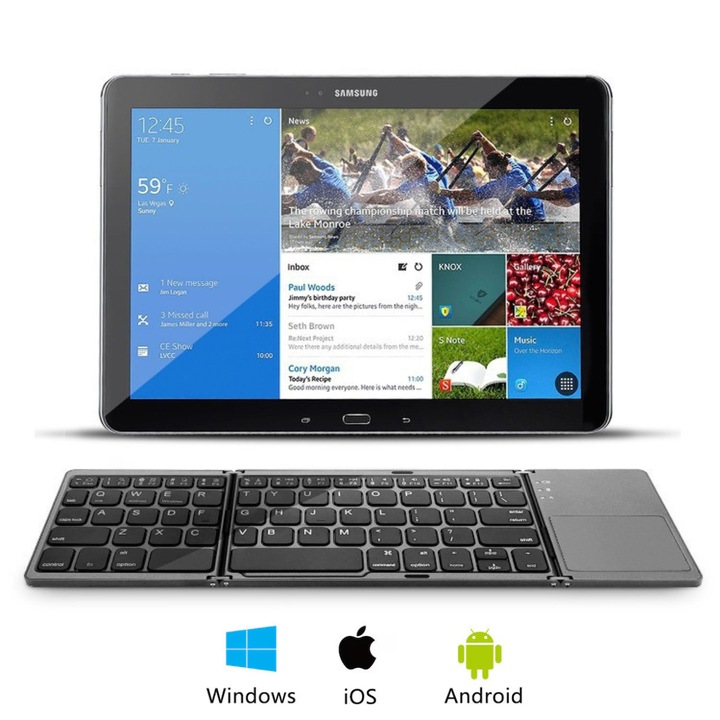 Tastatura pliabila Bluetooth Dasbo®, Portabila si ultra-subtire ...