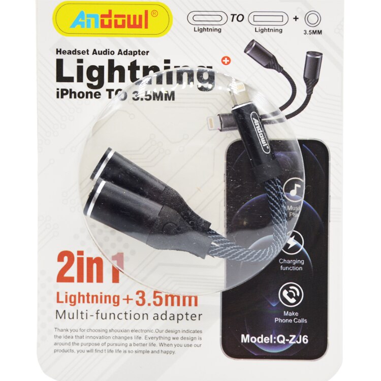 Adaptor ZJ6, lightning la lightning/jack 3.5mm, audio/incarcare - eMAG.ro