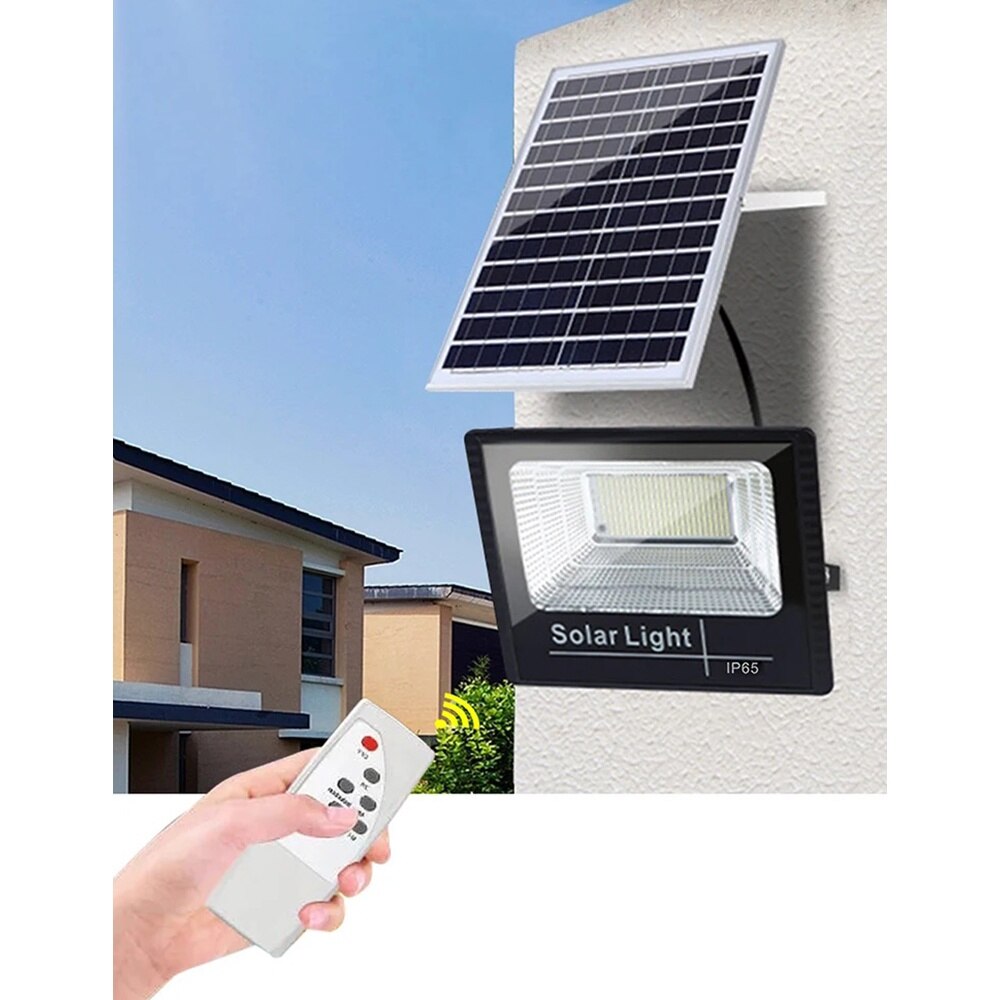 Proiector LED cu panou solar, telecomanda, 500W - eMAG.ro
