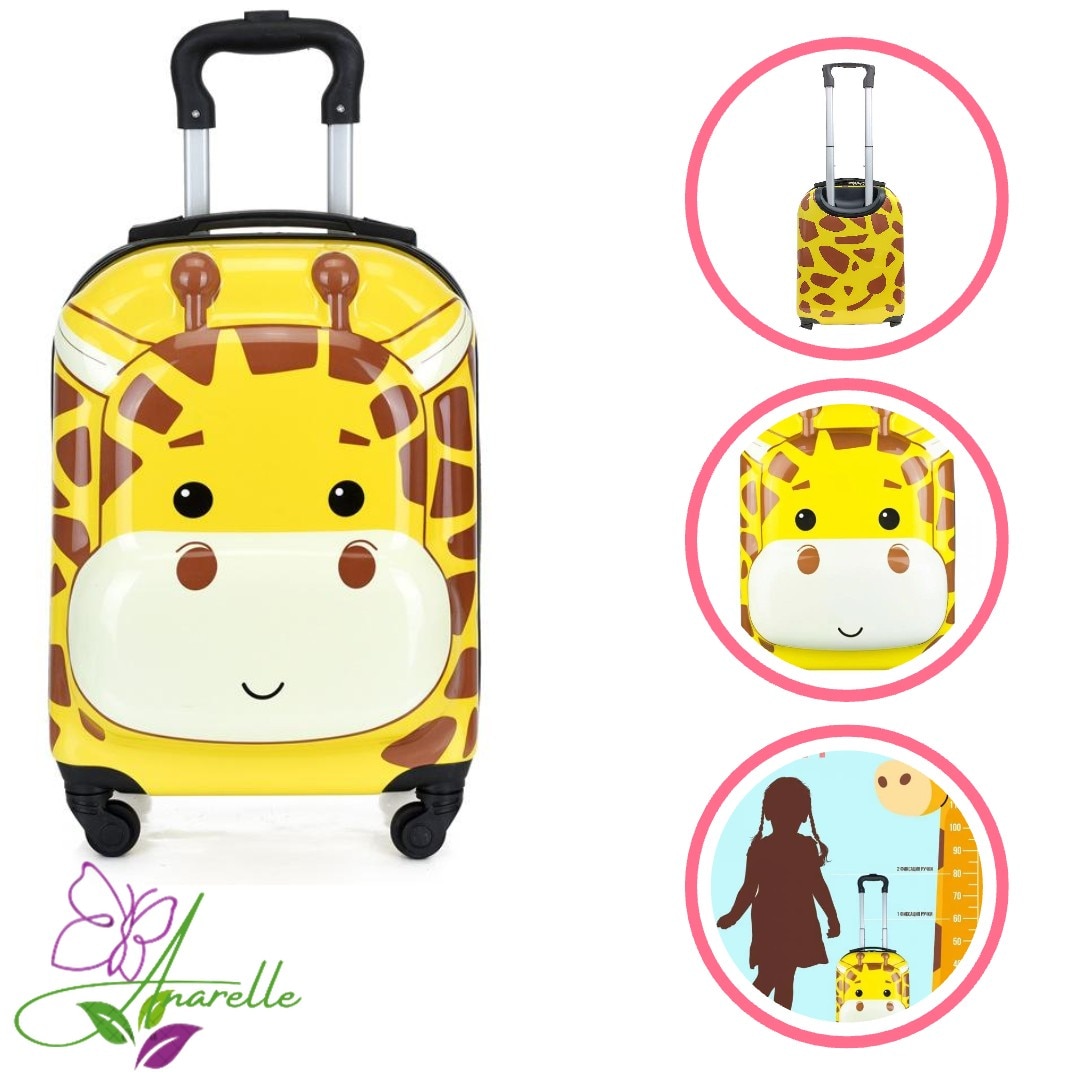 Troler pentru Copii model Girafa 46x32x25 cm 23L Portocaliu Valiza ...