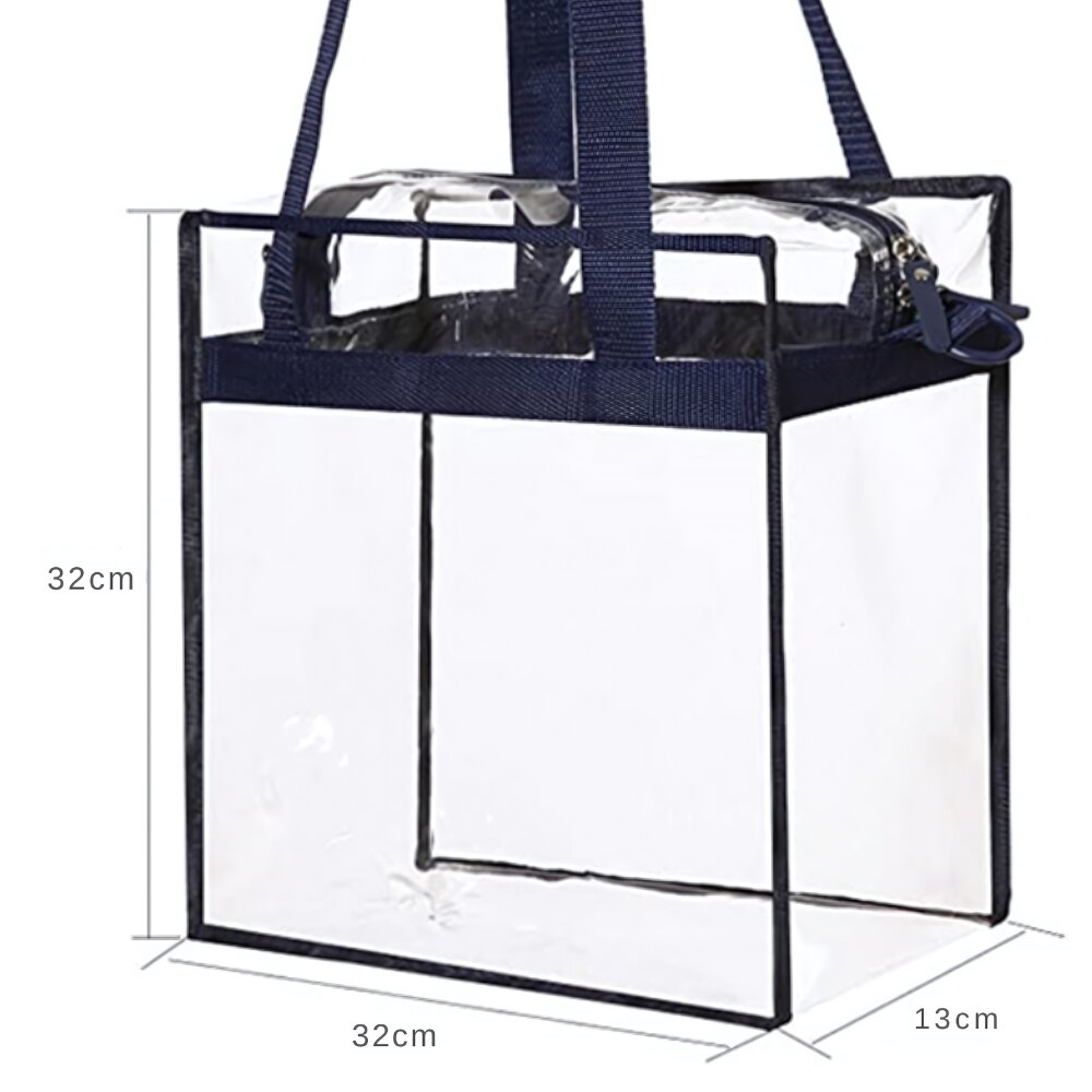 Geanta pentru femei din PVC, 32x32x3 cm, 2 manere, inchidere cu fermoar ...