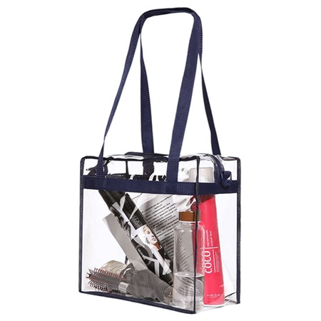 Geanta pentru femei din PVC, 32x32x3 cm, 2 manere, inchidere cu fermoar ...