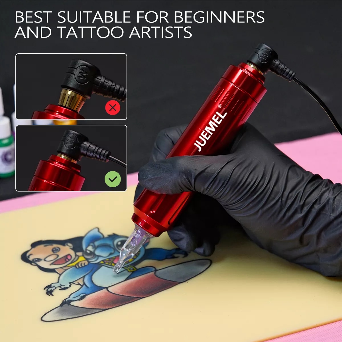Set masina de tatuat cu cartus profesional, Juemel, M7050, aluminiu ...