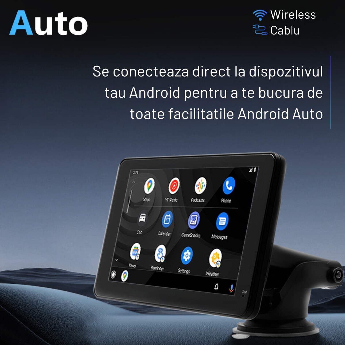 Navigatie Auto universala cu display 7 inch cu Touch screen Dasbo ...