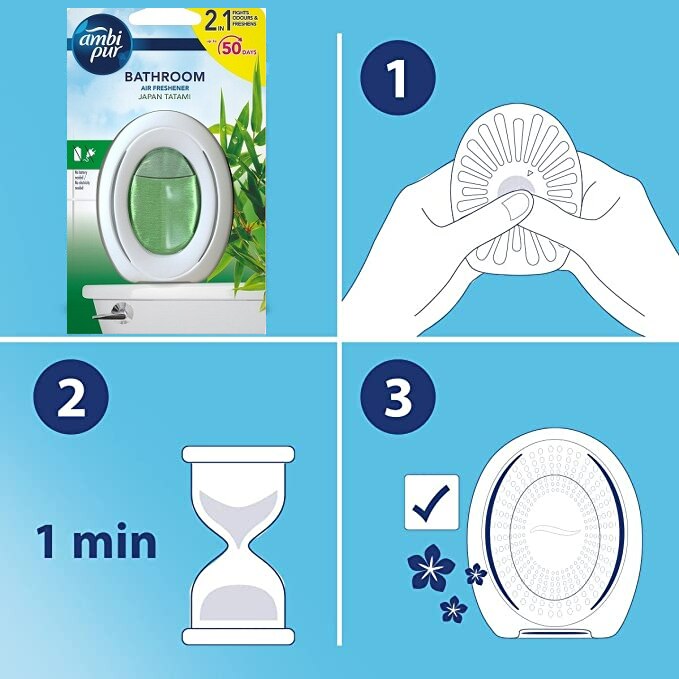 Odorizant de baie 2 in 1, AMBI PUR Japan Tatami, 7.5 ml - eMAG.ro