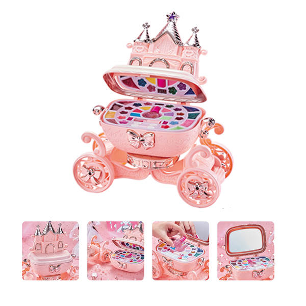 Trusa de machiaj pentru copii cu numeroare accesorii de diferite culori ...