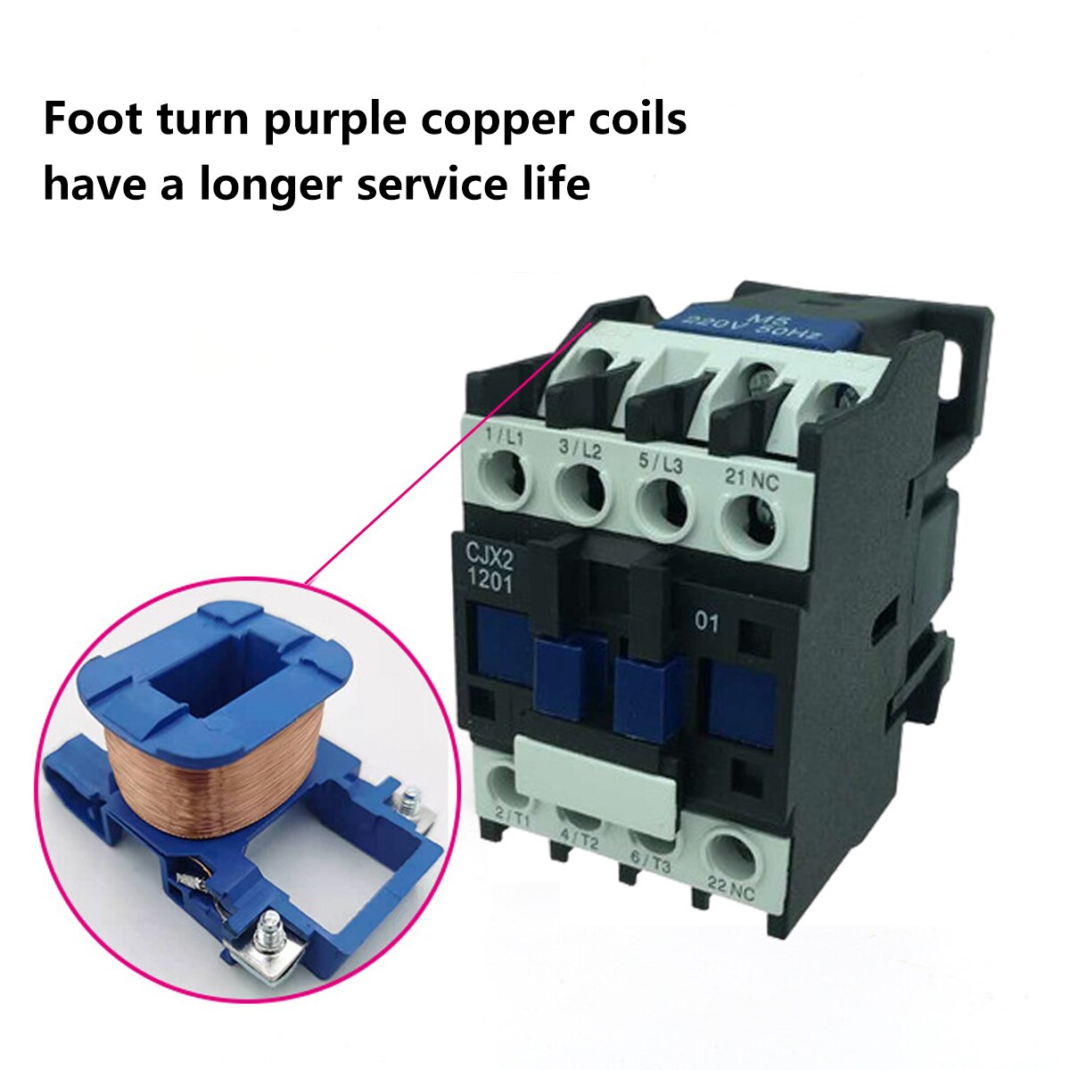 Contactor electric QttvbTna CJX2-1210, 25A, 220V 50/60Hz, 3 poli ...