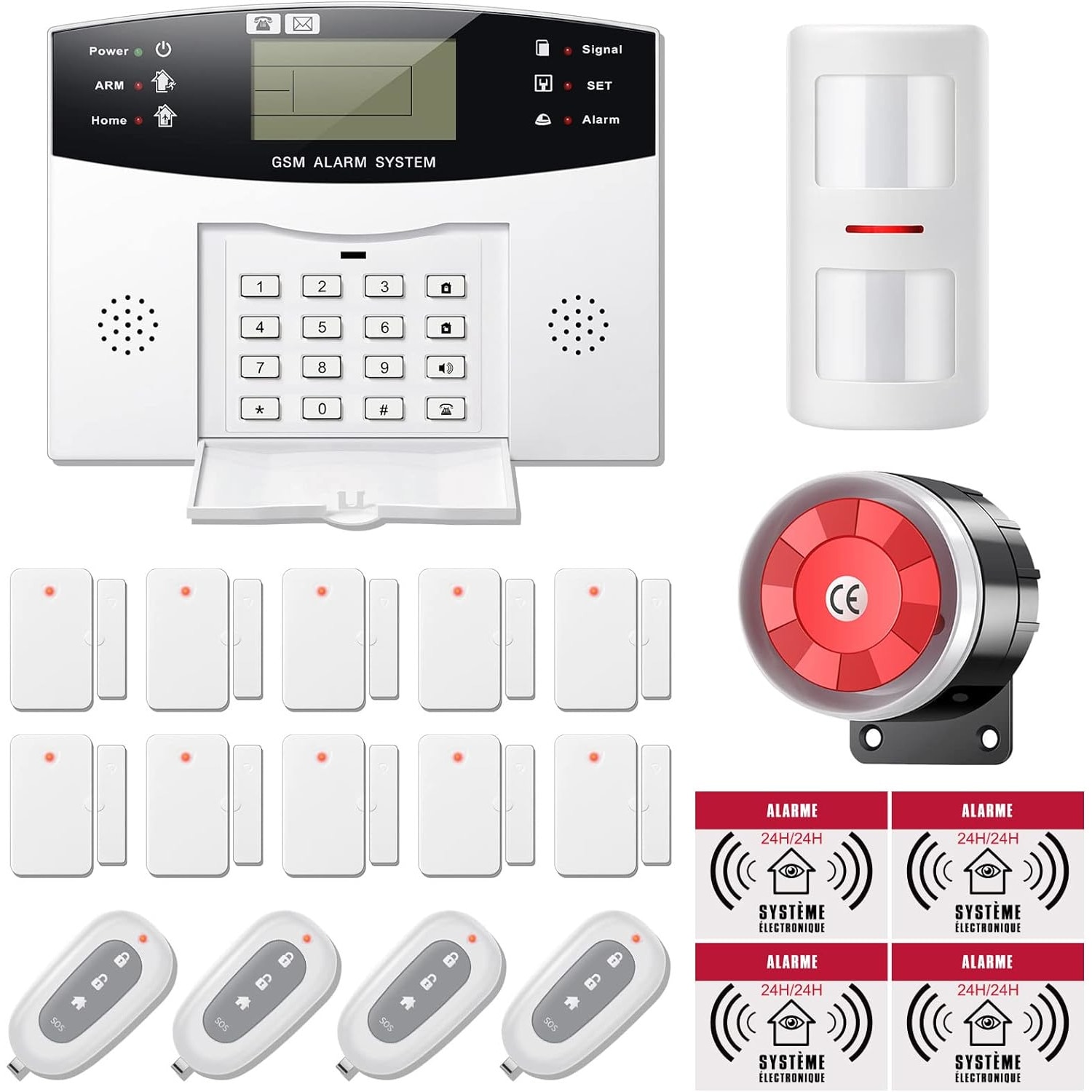Sistem alarma GSM wireless, QttvbTna, LCD, 18 piese - eMAG.ro