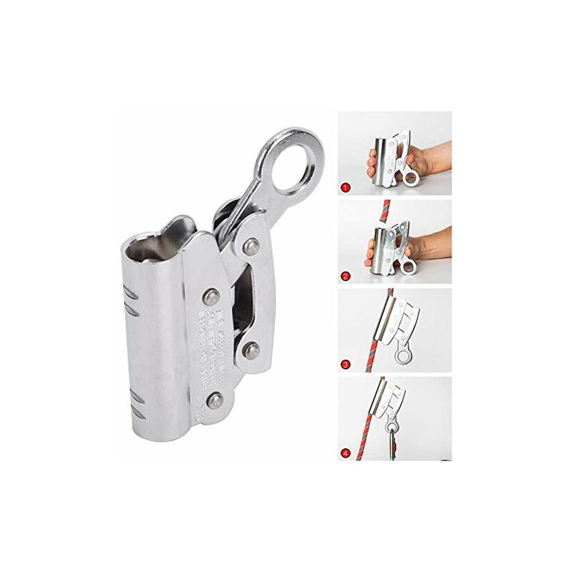 Echipament auto-blocant alpinism, QttvbTna, Inox, 6KN, 469 g, Argintiu ...