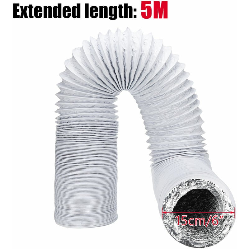 Furtun evacuare flexibil QttvbTna, PVC/Aluminiu, 13x600 cm/15x500 cm ...