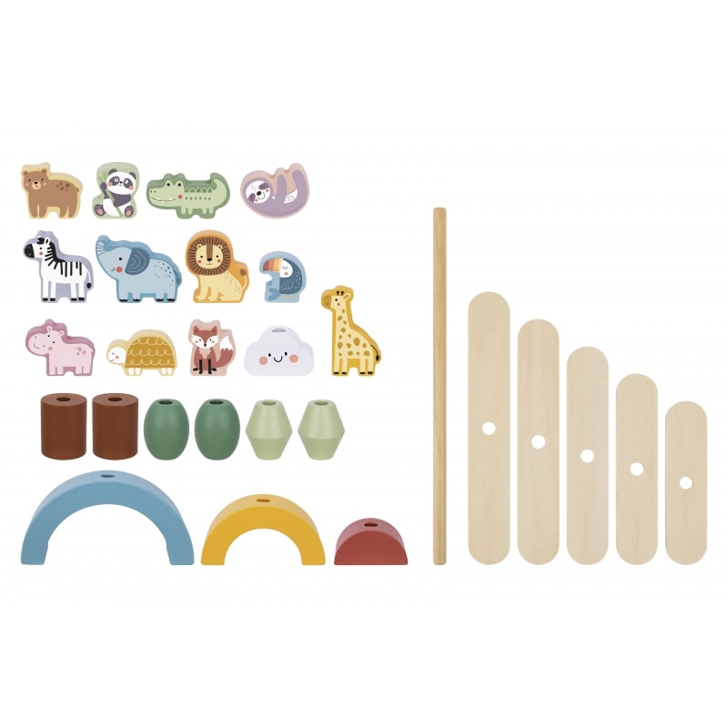 Set Echilibru Animale din Lemn – 29 Piese FSC, Joc Creativ Inspirat din ...