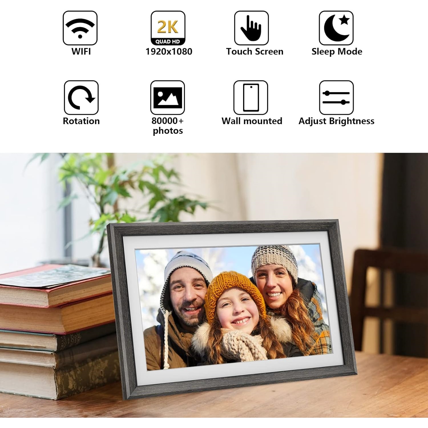 Rama foto digitala WIFI, 10.1 inch, aplicatie Frameo, microSD, poze ...