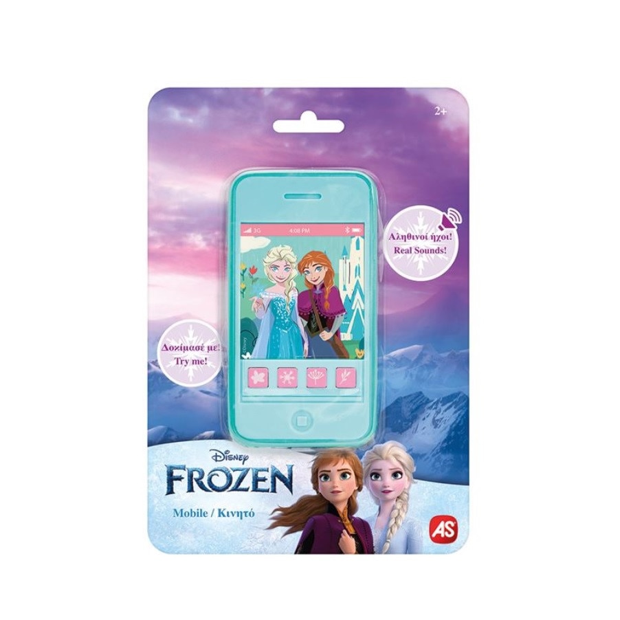 Telefon de jucarie Frozen 2, Elsa si Ana, cu sunete, Plastic, Albastru ...