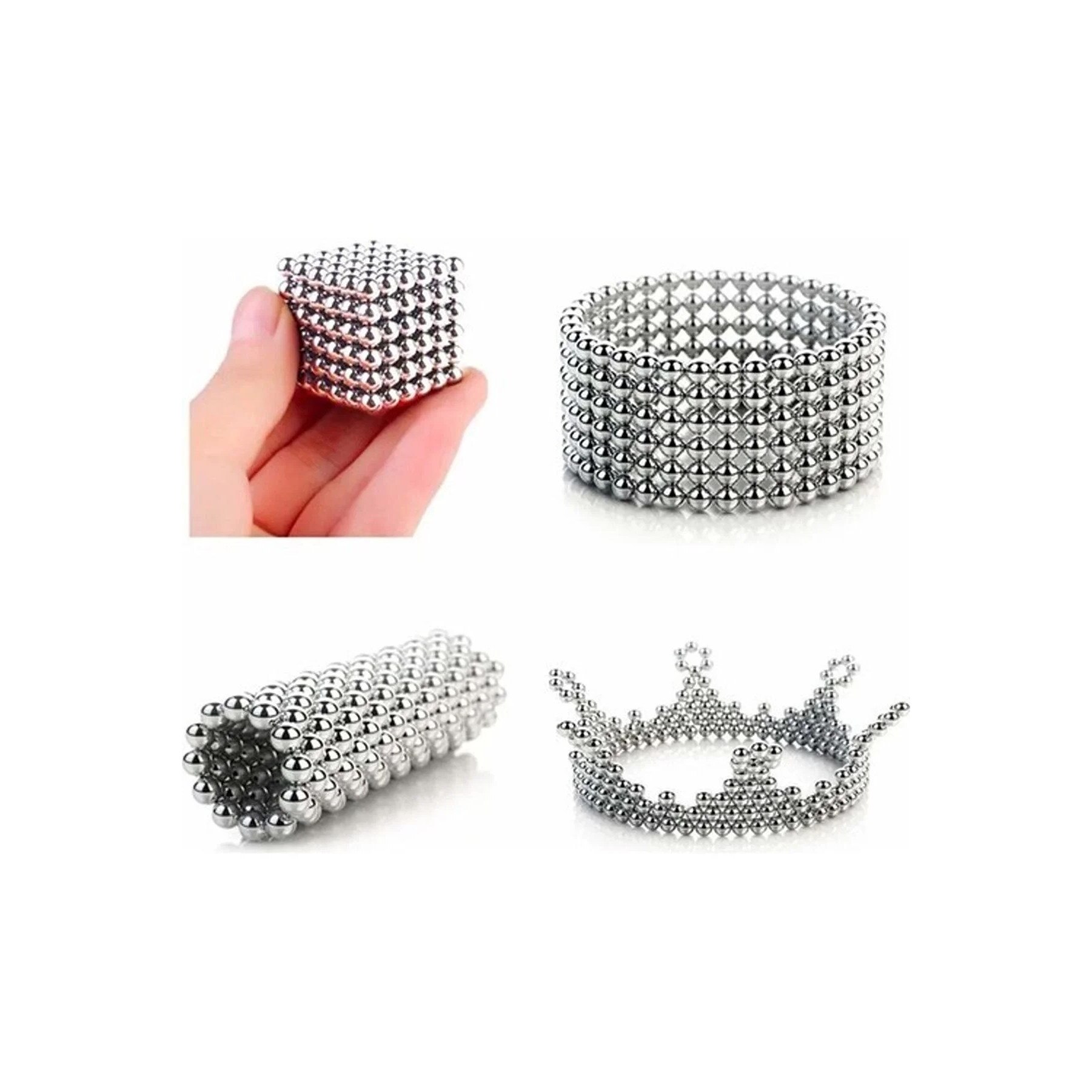 Set 216 bile magnetice antistres DARO®, 14ani+, 8mm, argintiu - eMAG.ro