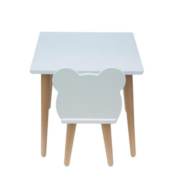 Set mobilier copii, MDF, model urs, alb, 50x50x47cm - eMAG.ro