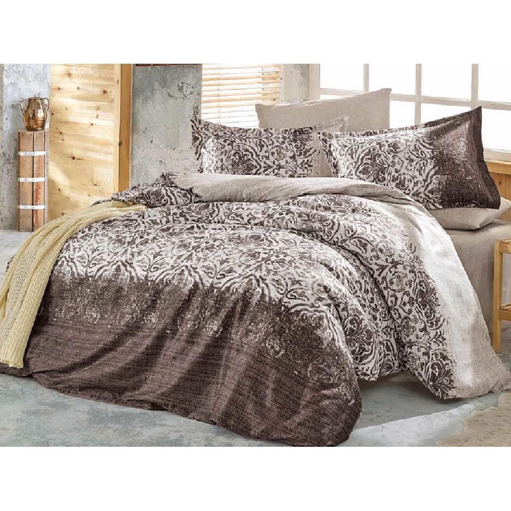 Set Lenjerie de Pat Dublu, Majoli, Model 3341, Bumbac 100% Satinat, 6 ...