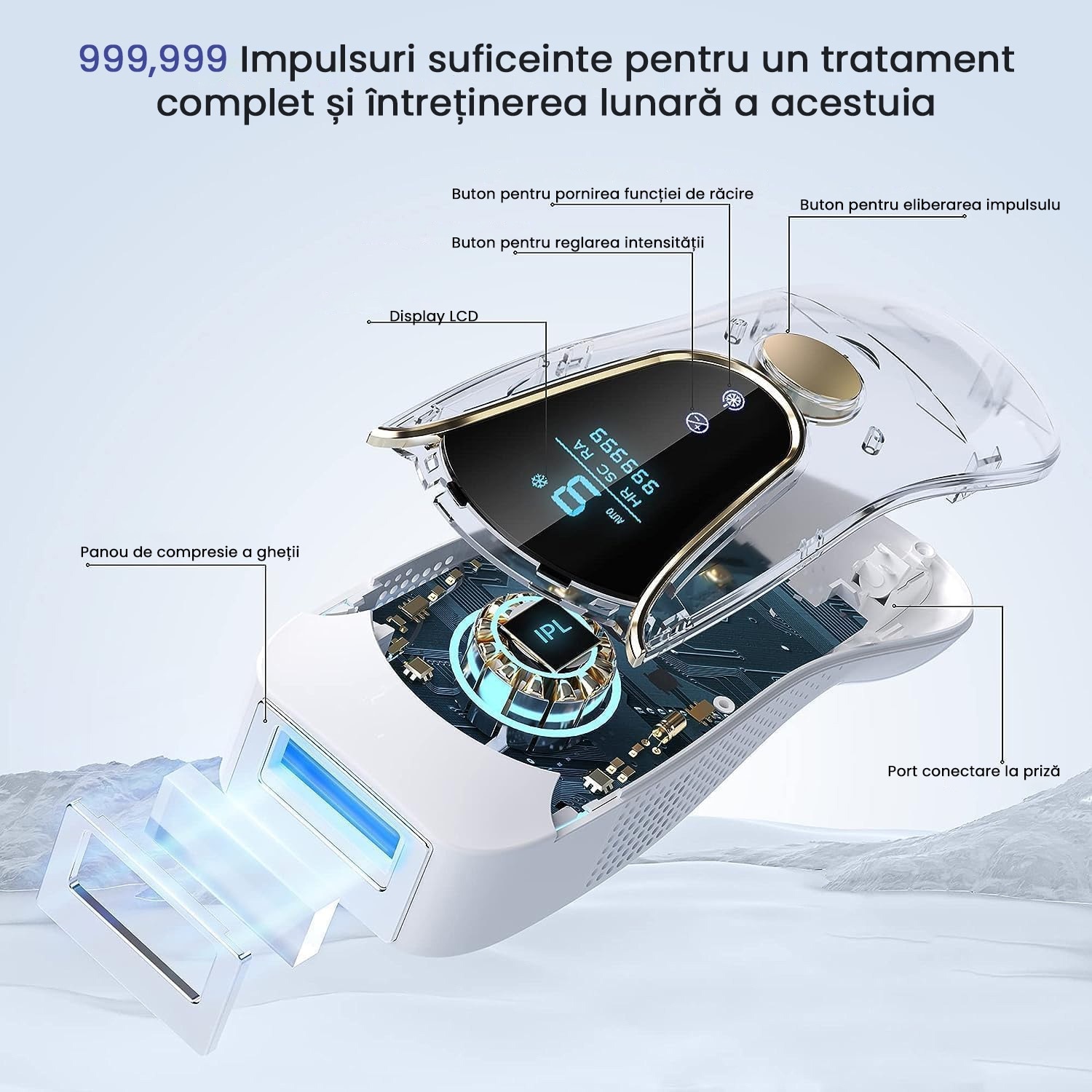 Epilator IPL Xenomo® SHINE PRO, Pentru epilare definitiva fara durere ...