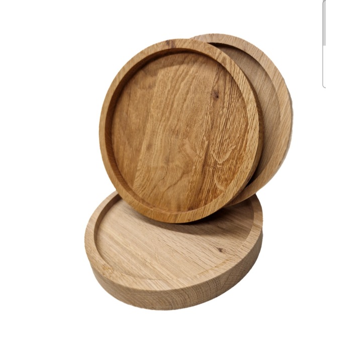 Tava lemn stejar pentru aperitive, diametru 19 cm - eMAG.ro