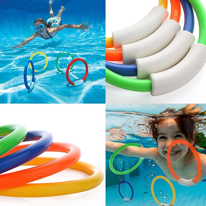 Set 4 Inele de Scufundare, Rqiurpn, PVC, 14 cm, Multicolor - eMAG.ro