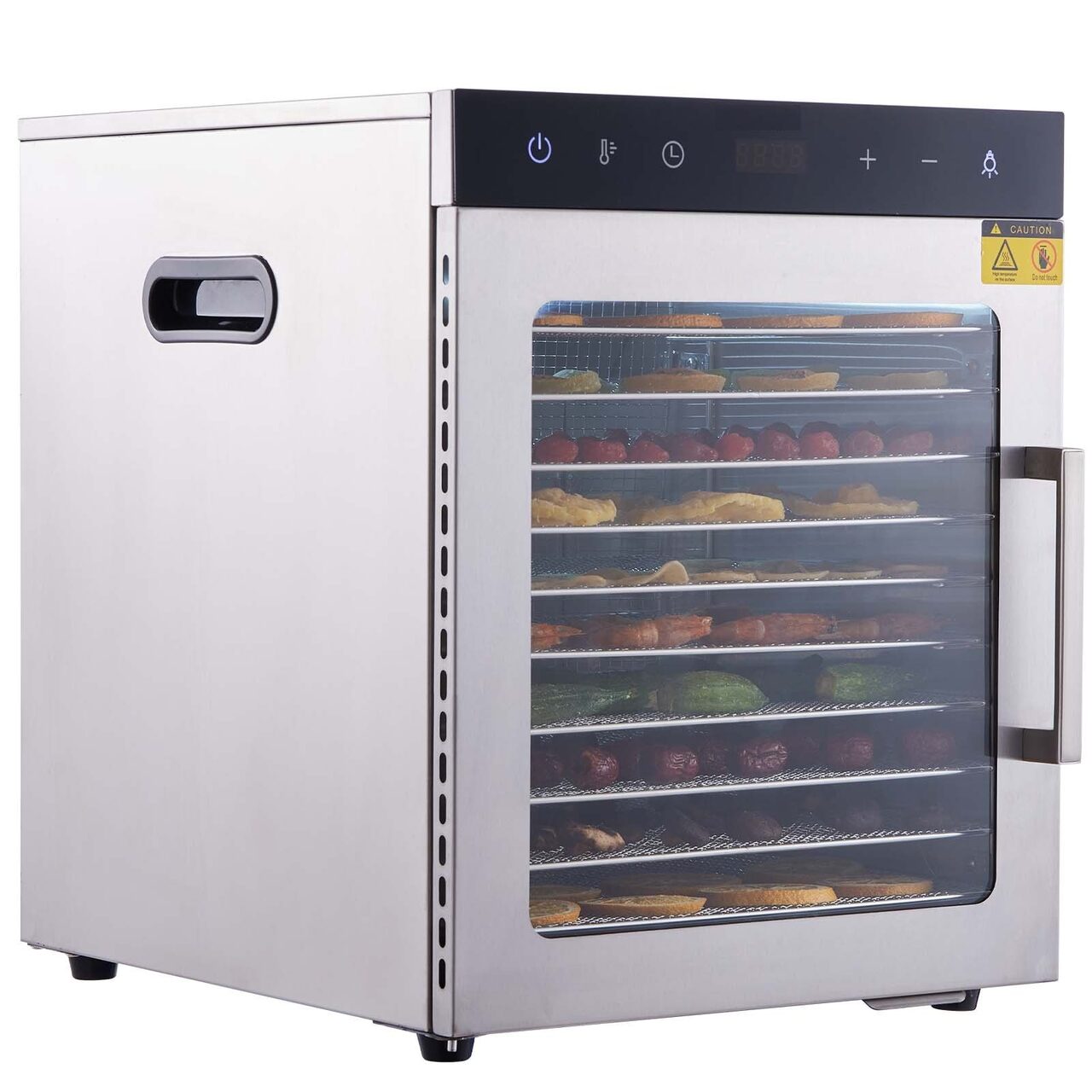 Deshidrator fructe si legume, Inox, 800 W, 10 tavi, Temperatura ...