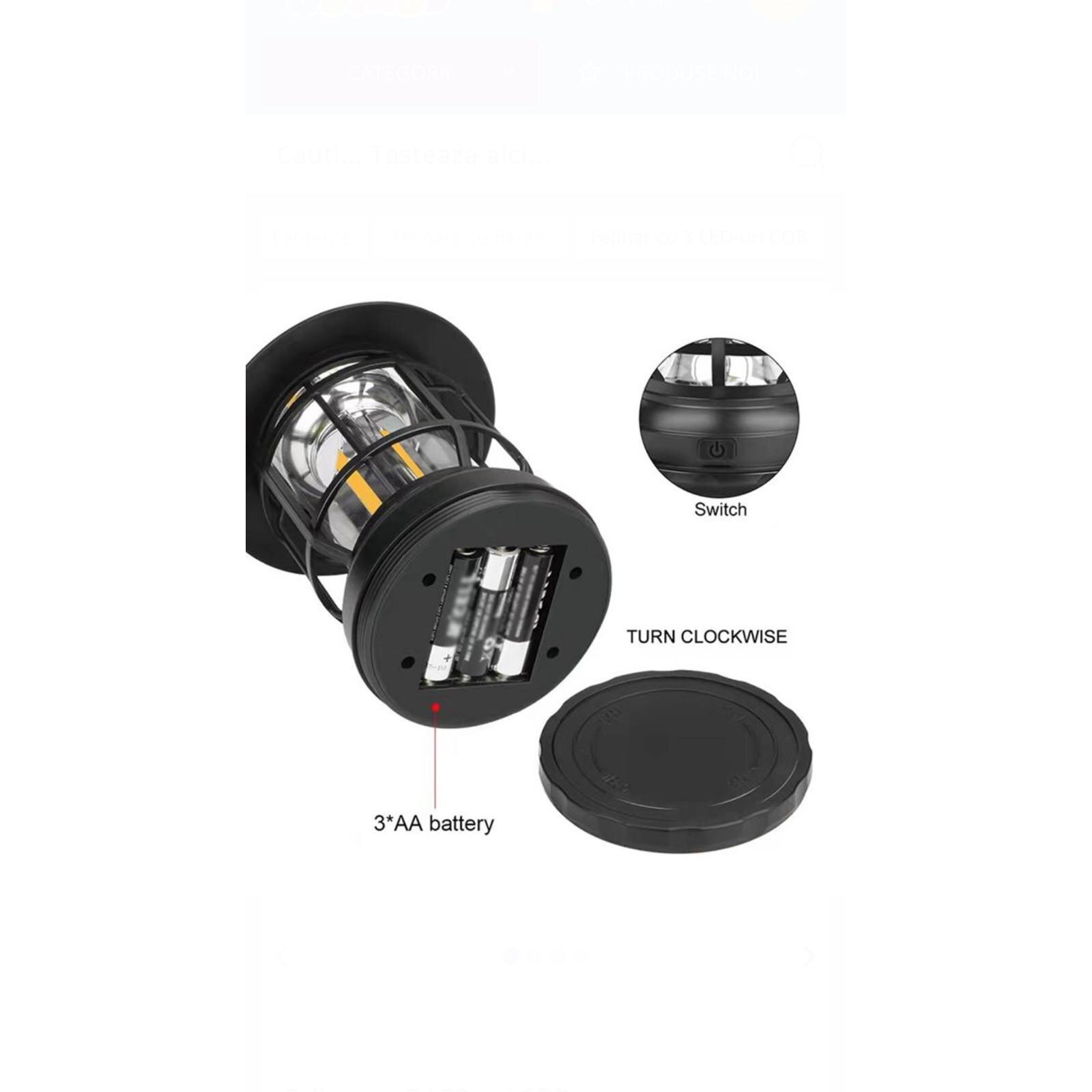 Felinar Cu 3 LED-uri COB - eMAG.ro