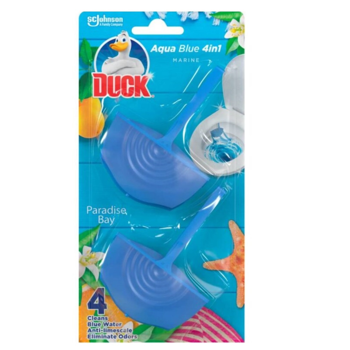 Odorizant wc 2x36 gr, Duck Anitra Aqua Blue Paradise Bay - eMAG.ro