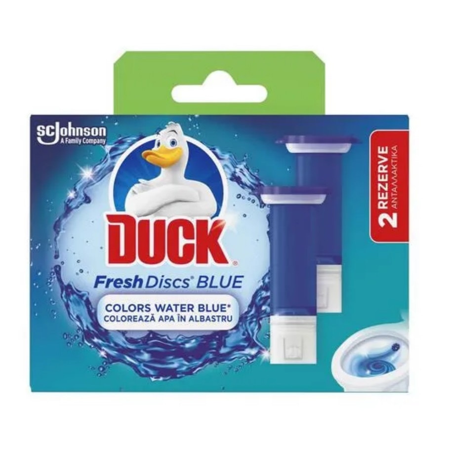 Rezerva Odorizant wc Duck Fresh discs 2x36 ml, Twin Blue - eMAG.ro