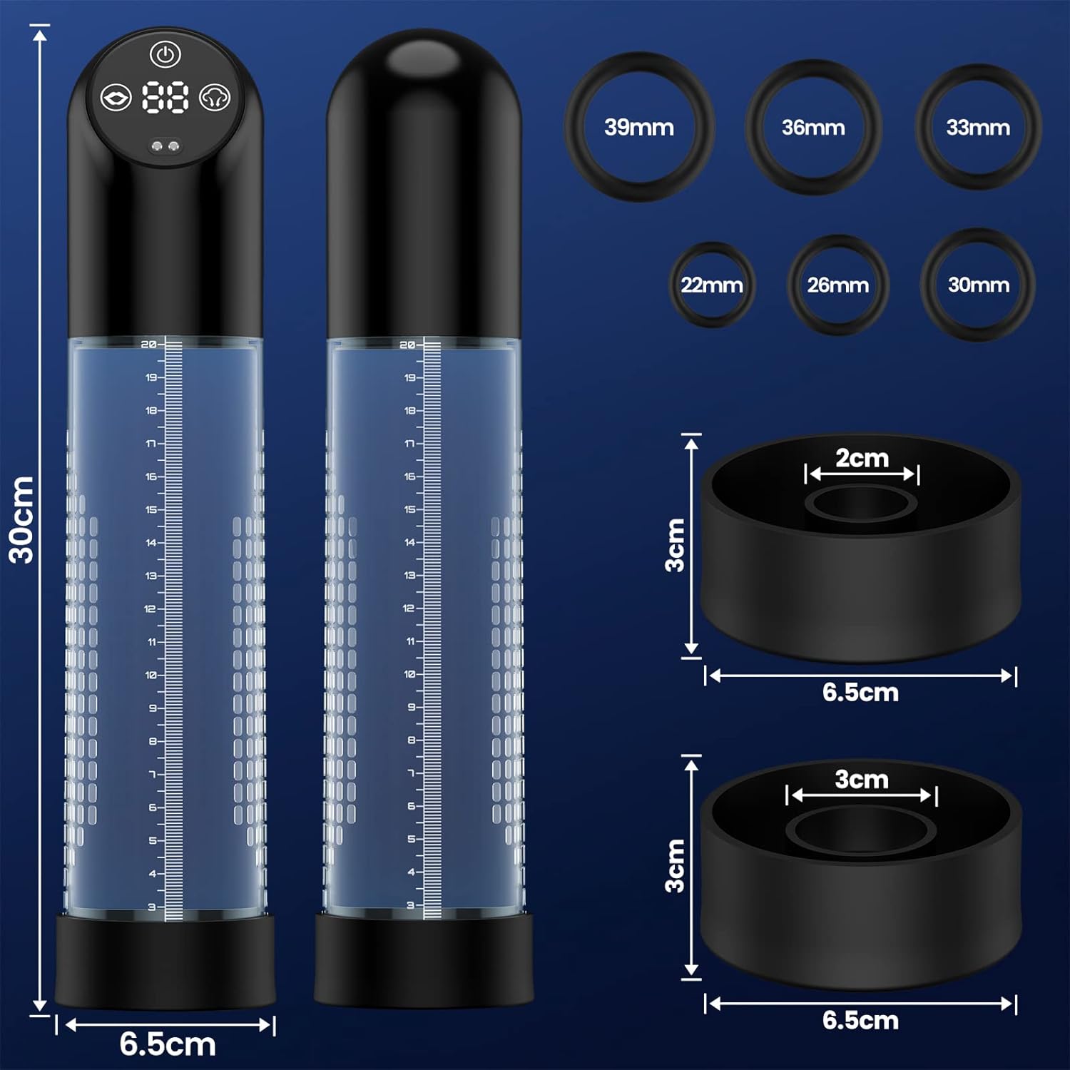 Pompa vacuum electrica IPX7 pentru marire erectie, 6 niveluri de ...