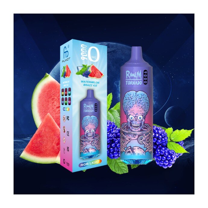Tigara Electronica RANDM TORNADO 9000 PUFFS, Watermelon Brazz Ice, 0mg ...
