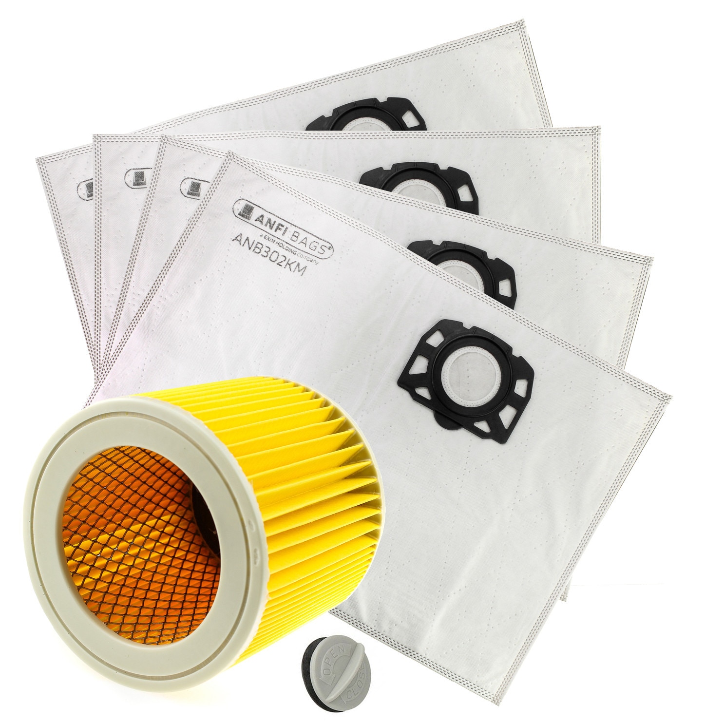 Set 4 saci pentru Karcher WD3 WD2 PLUS SE 4001 KWD, Sintetic + Filtru ...