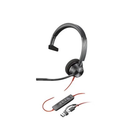 Casti PC Poly Blackwire 3310, Negru, USB-C - eMAG.ro
