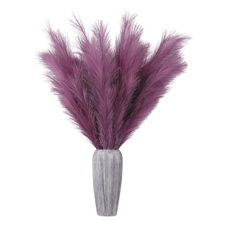 Planta decorativa, set 5 fire stuf Pampas artificial, mov, 100 cm - eMAG.ro