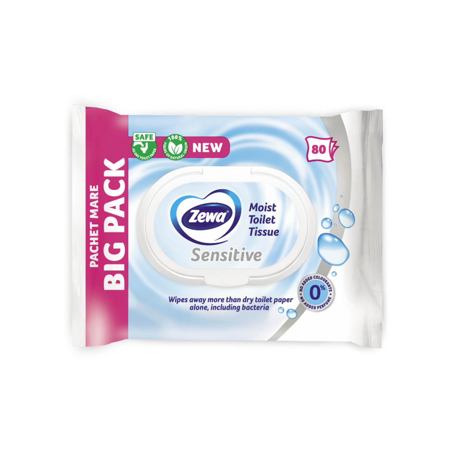 Hartie igienica umeda 80 coli/pachet Zewa Sensitive - eMAG.ro