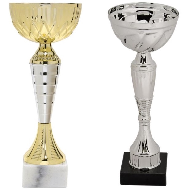 Set 2 cupe premium, locul 1 si locul 2, cu baza de marmura, 31x12 cm si ...