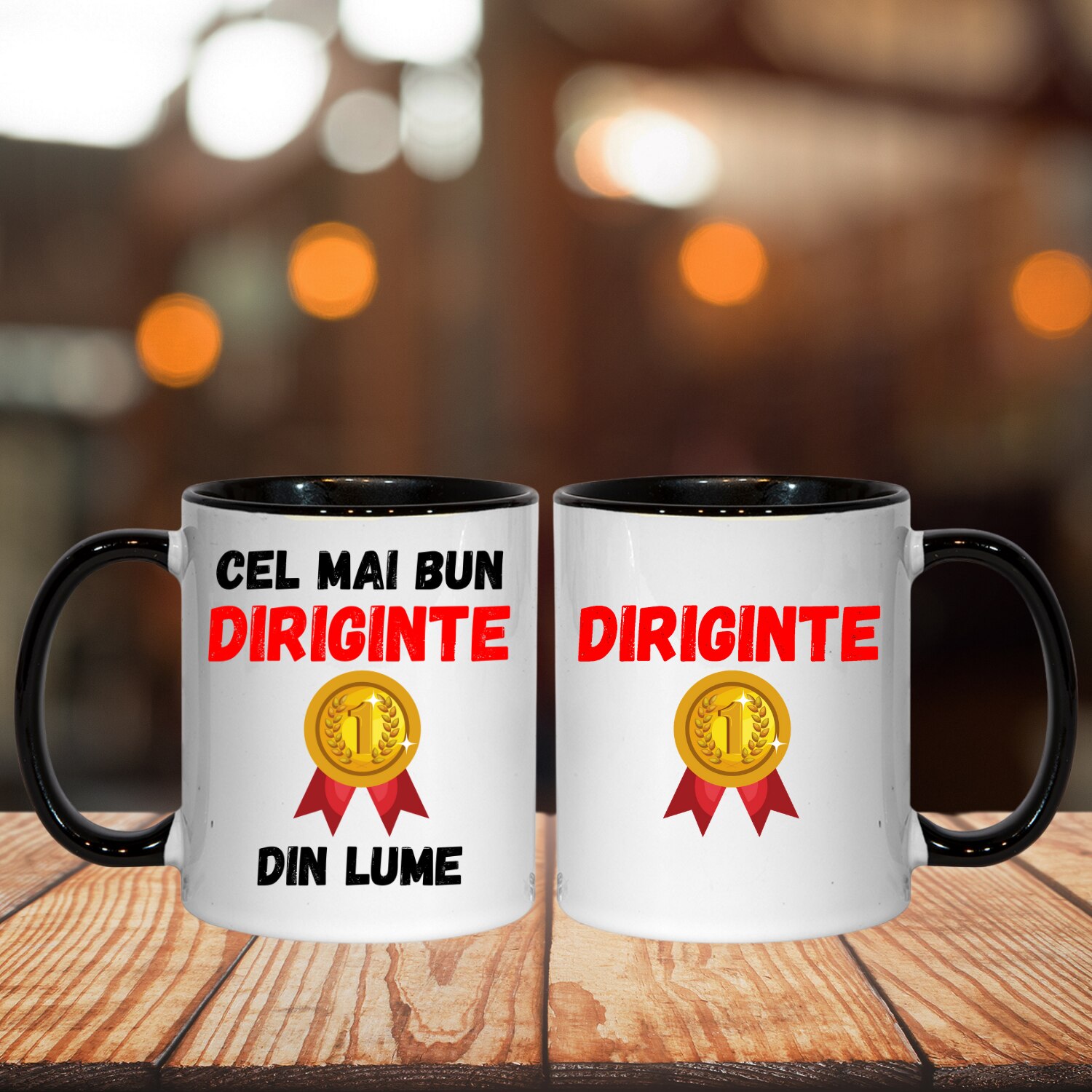 Cana personalizata - Cel mai bun Diriginte din lume! negru interior ...