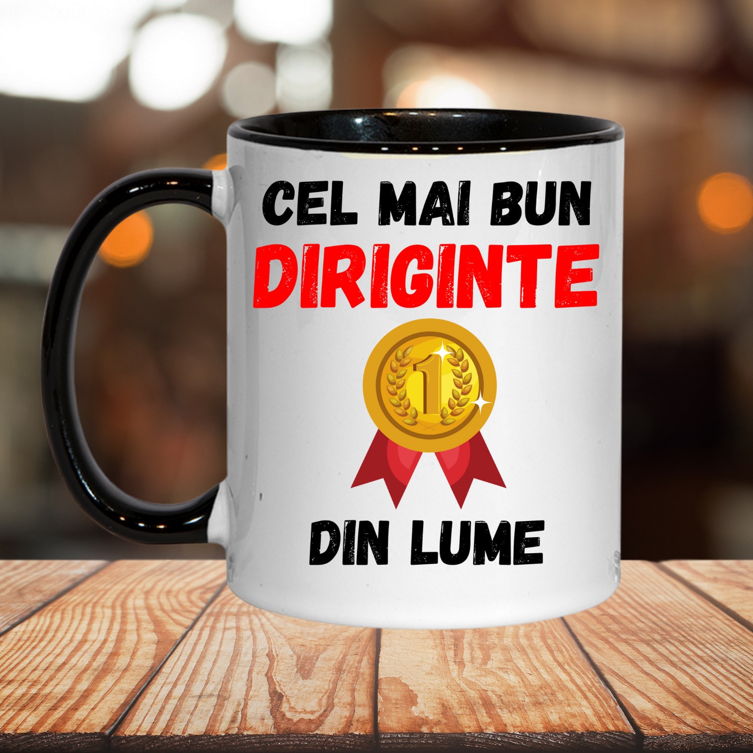 Cana personalizata - Cel mai bun Diriginte din lume! negru interior ...