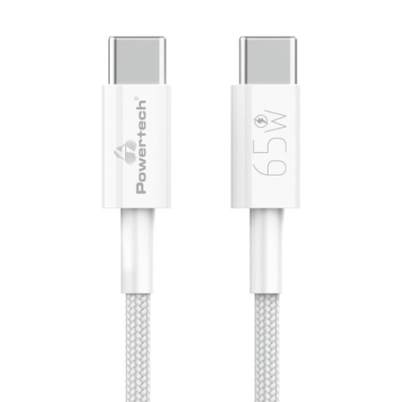 Cablu POWERTECH USB-C PTR-0181, 65W, 480Mbps, 1m, alb - eMAG.ro