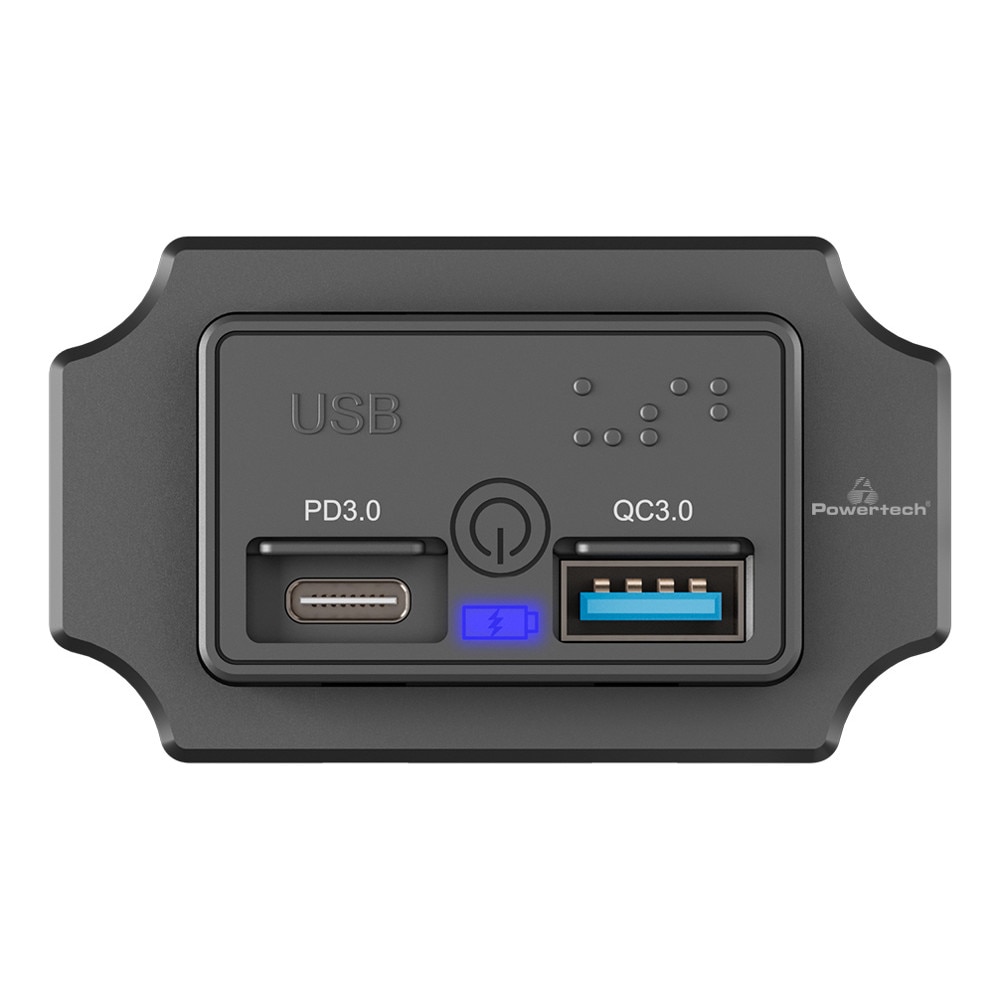 Priza USB, PowerTech, PTL-009, 36W, IP55, 66 x 18 x 38 mm, Gri - eMAG.ro
