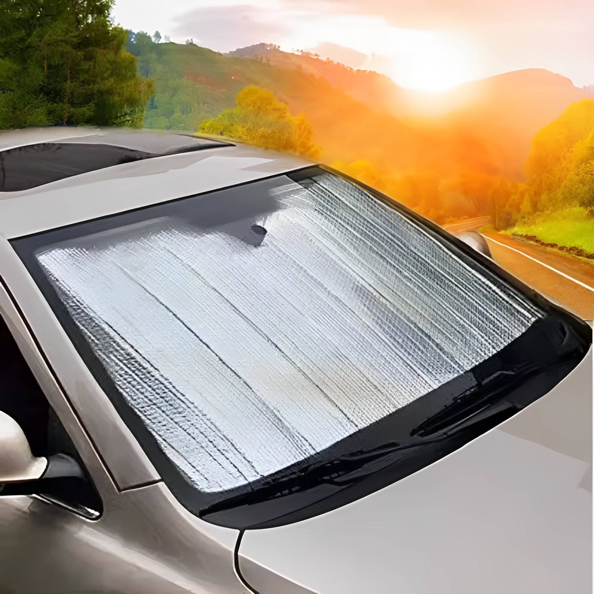 Parasolar parbriz auto Alimar cu folie de aluminiu si efect de reflexie ...