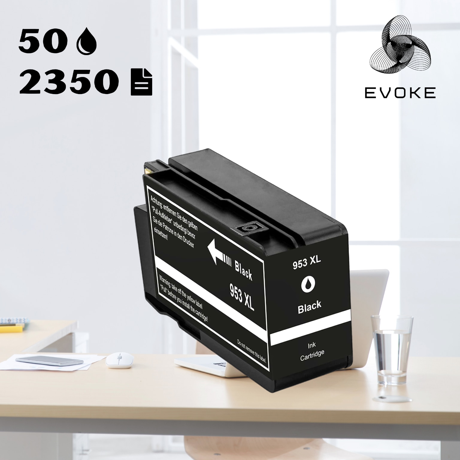 Cartuse imprimanta HP 953 XL SET, 2350 pagini negru, 2160 pagini cyan ...