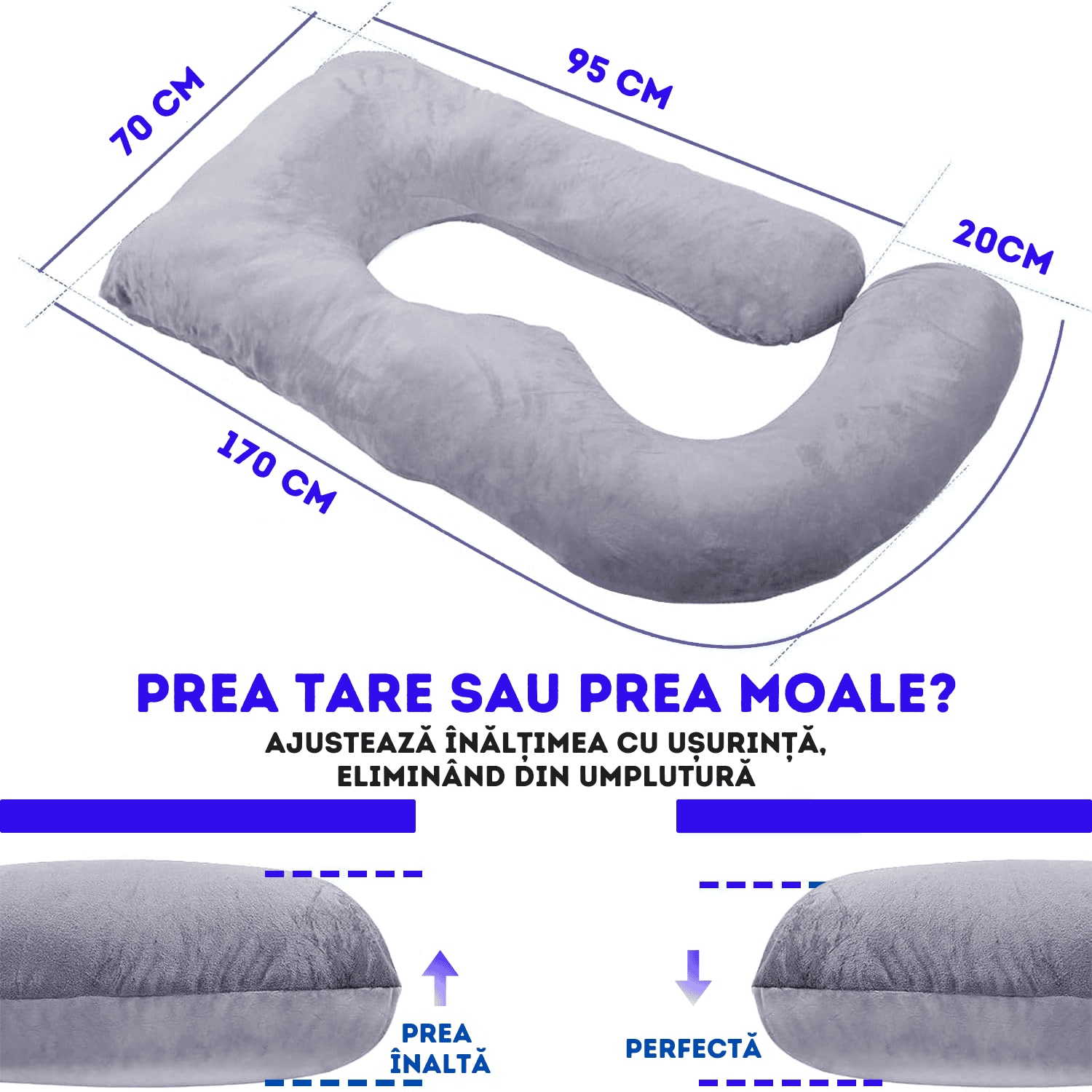 Perna Gravide si Alaptare Gavriet™ 3 in 1, Multifunctionala, 95x70x15 ...