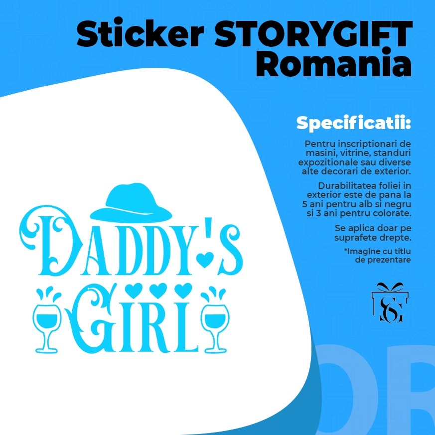 Sticker Exterior cu inimioare pentru fata tatalui - text in engleza ...