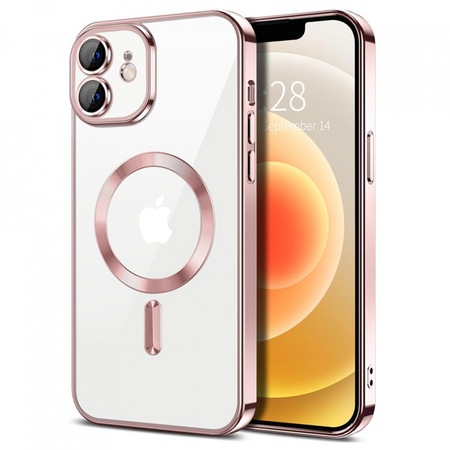 Husa pentru iPhone 12 cu Magsafe integra, SKYDDAR Luxury Shield - Roz ...