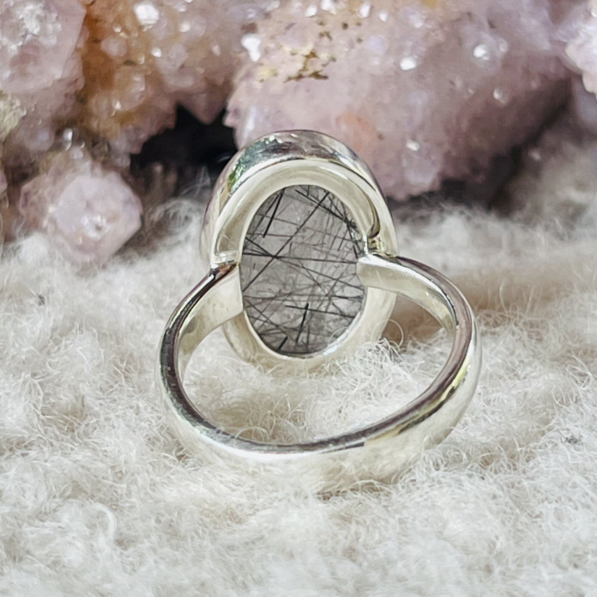 Inel cuart rutilat din argint, Druzy, piatra semipretioasa, M2 - eMAG.ro