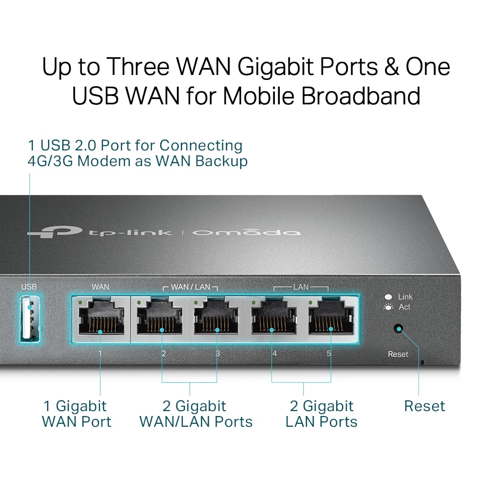 Router VPN cu fir, TP-LINK, ER605, 1xWAN(1000Mbps) + 4xLAN(1000Mbps ...