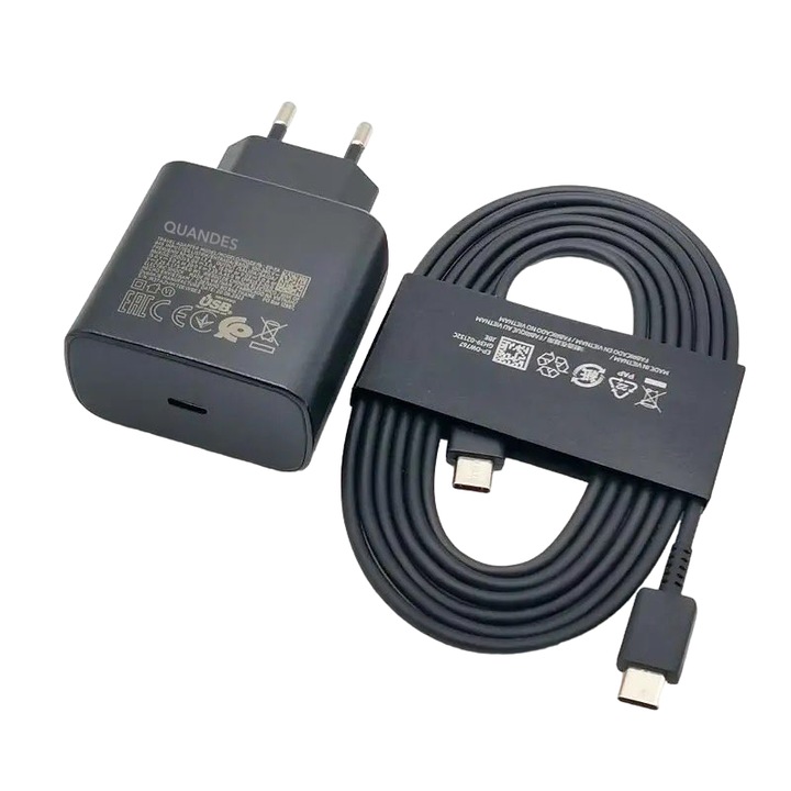 Set Incarcator retea 45W USB-C, PD, Super Fast Charge compatibil cu ...