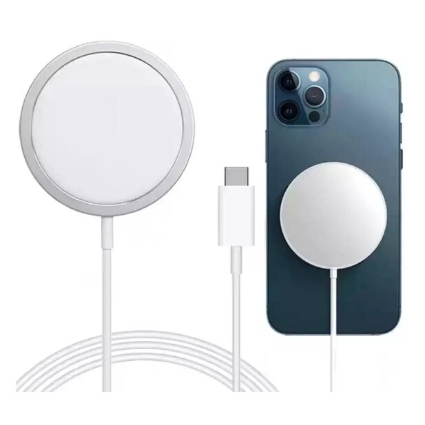 Incarcator Wireless MagSafe Fast-Charging 15W Universal, Alb - eMAG.ro