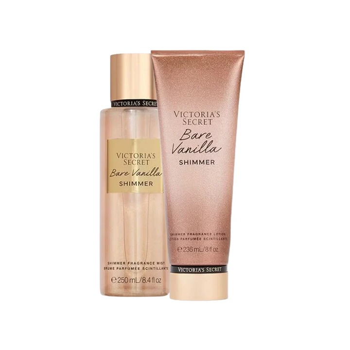 Set Spray + Lotiune, Victoria's Secret, Bare Vanilla Shimmer, 250ml ...