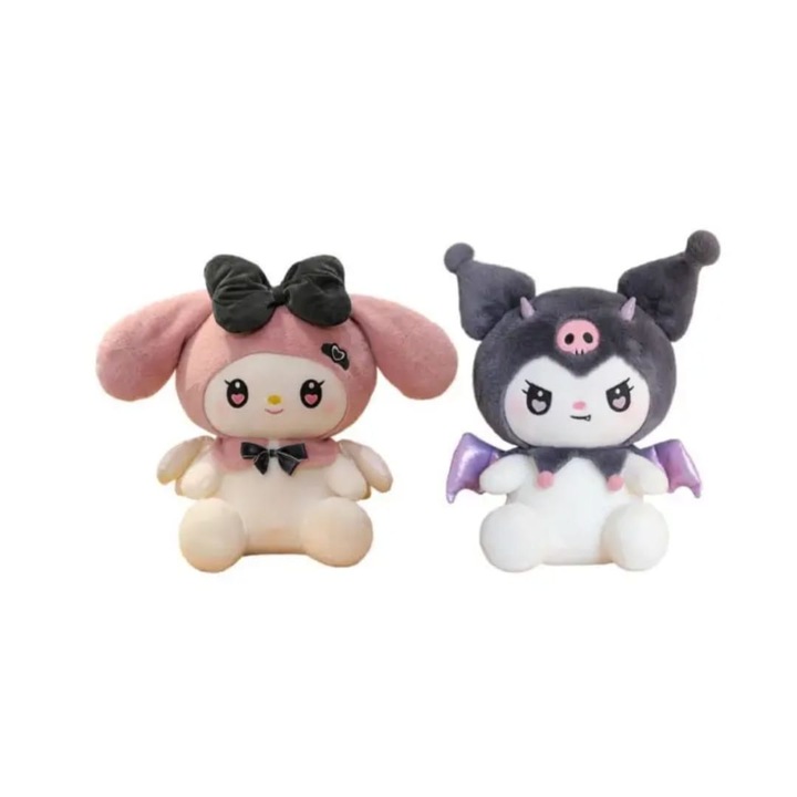 Set 2 jucarii de plus, Papusi Kuromi din seria Hello Kitty Sanrio ...