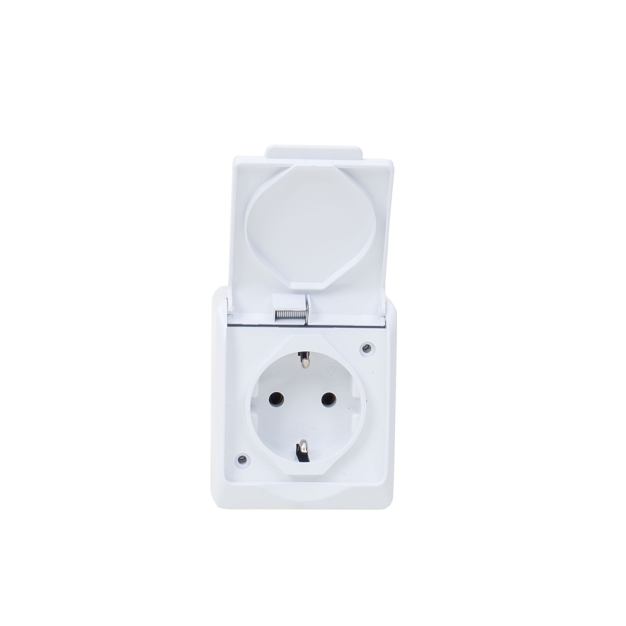 Priza simpla alba cu capac HERMES, 16A/250, IP44 / ELPL-0324-02 - eMAG.ro